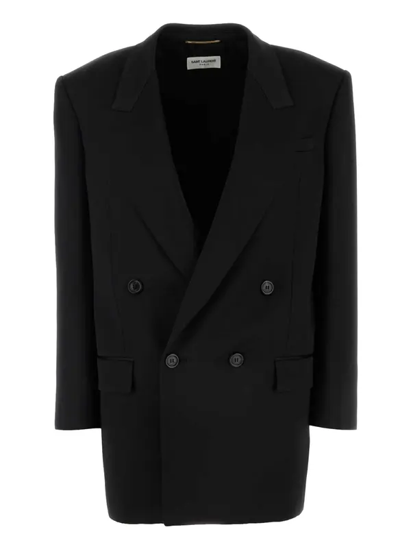 Saint Laurent Silk Blazer - Black