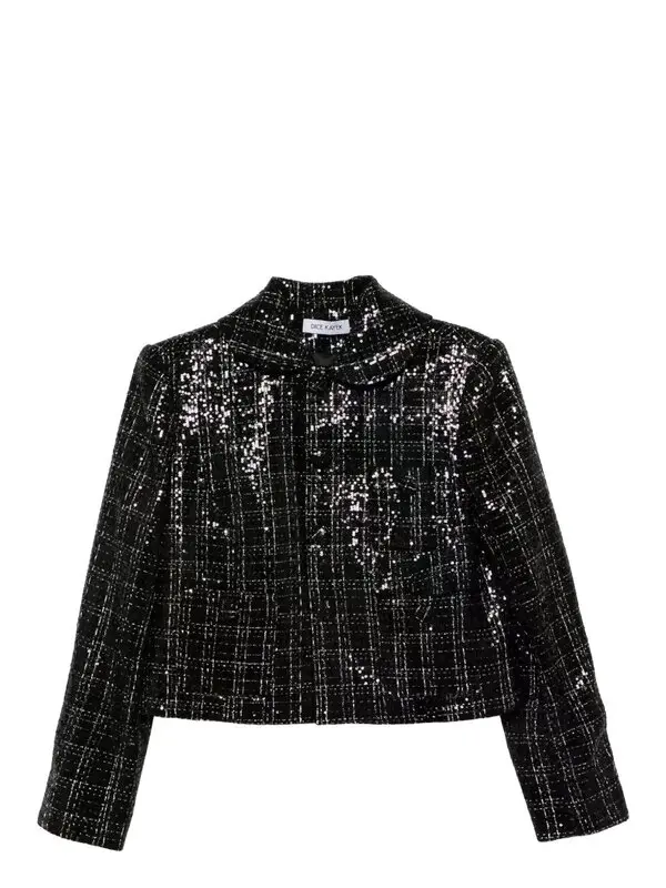 Dice Kayek Cropped Tweed Jacket - Black