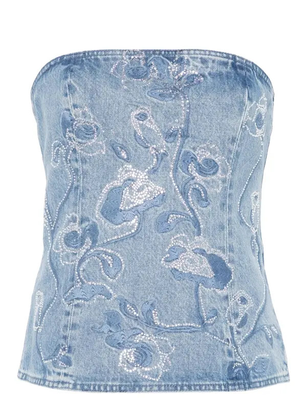 ROTATE BY BIRGER CHRISTENSEN Rhinestone-embellished Top - Blue