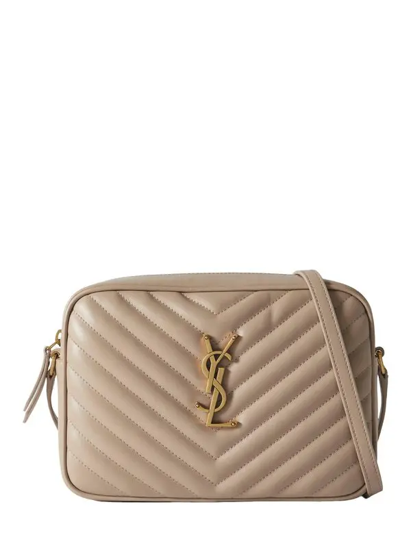 Saint Laurent Loulou Medium Matelassé Leather Shoulder Bag - Neutrals