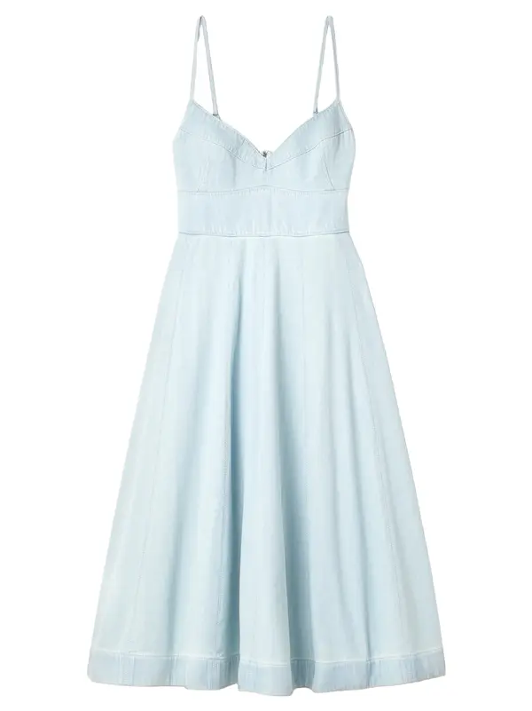 Zimmermann Acacia Paneled Denim Midi Dress - Blue