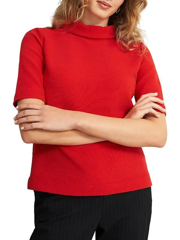 HOBBS LONDON Tali Roll Neck Top - Scarlet Red