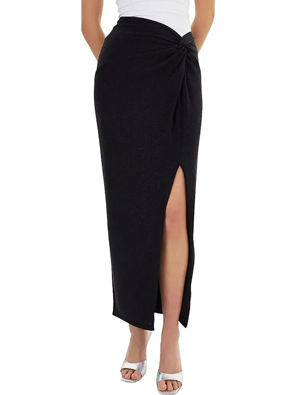 LAMARQUE Eileen Twist Front Skirt - Black