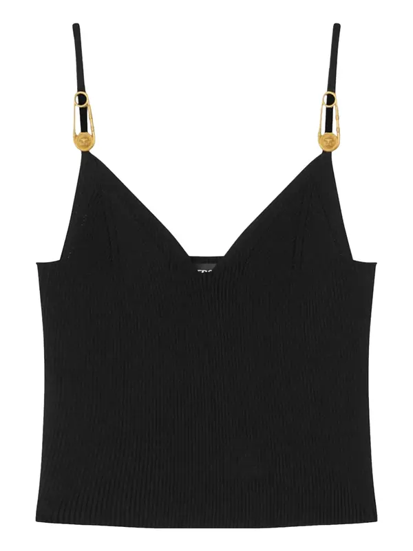 Versace Safety Pin Knit Top - Black