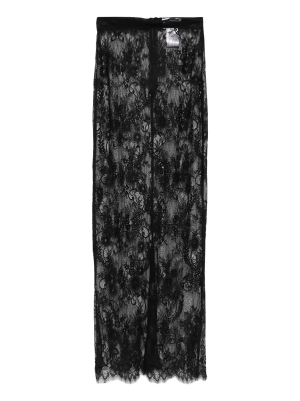ANA RADU Floral Lace Maxi Skirt - Black