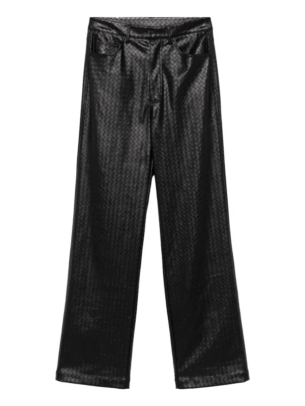 Remain Birger Christensen Braided Straight-leg Trousers - Black