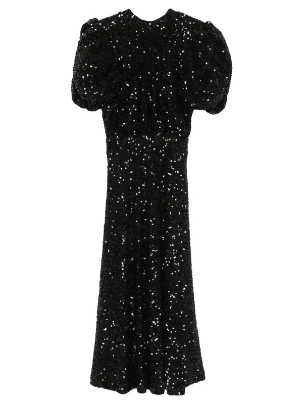 ROTATE BY BIRGER CHRISTENSEN Sequinned Midi Dress - Black