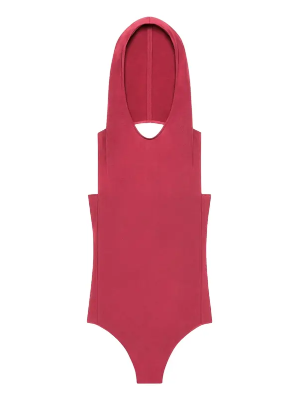 COURREGES Illusion Hooded Bodysuit - Red