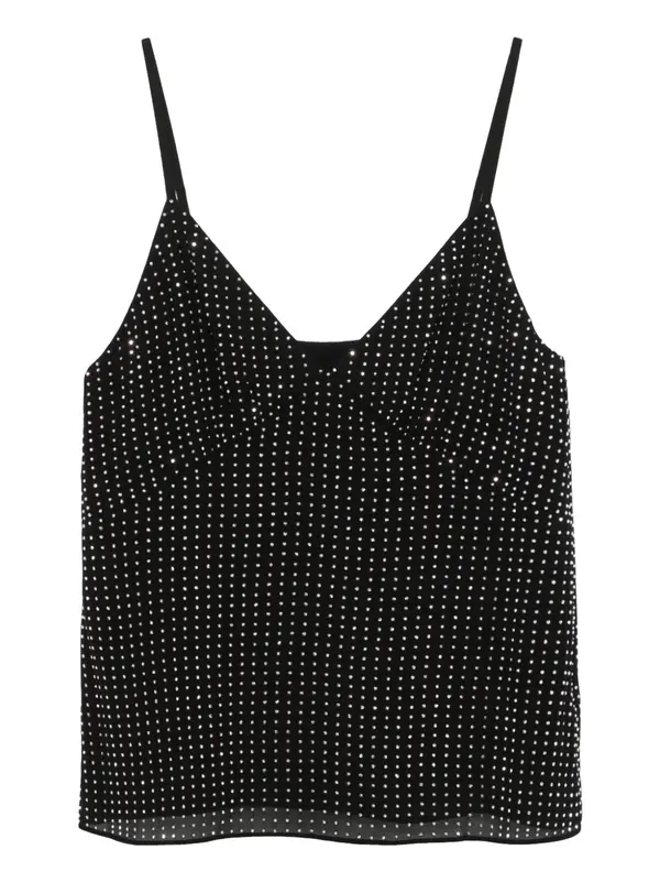 Michael Kors Rhinestone-embellished Georgette Top - Black