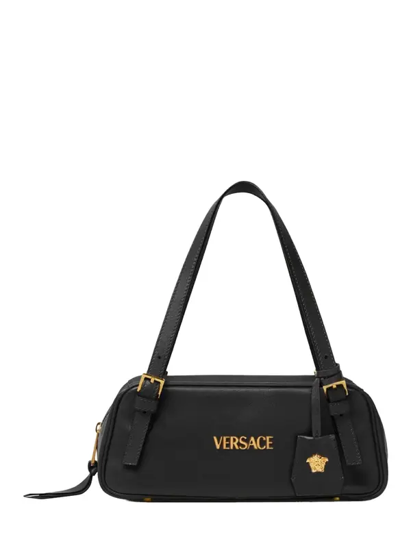 Versace Tag Bowling Shoulder Bag - Black
