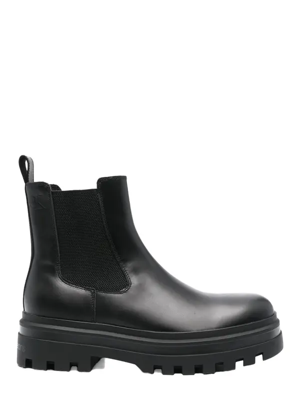 Calvin Klein Lug-sole Leather Boots - Black