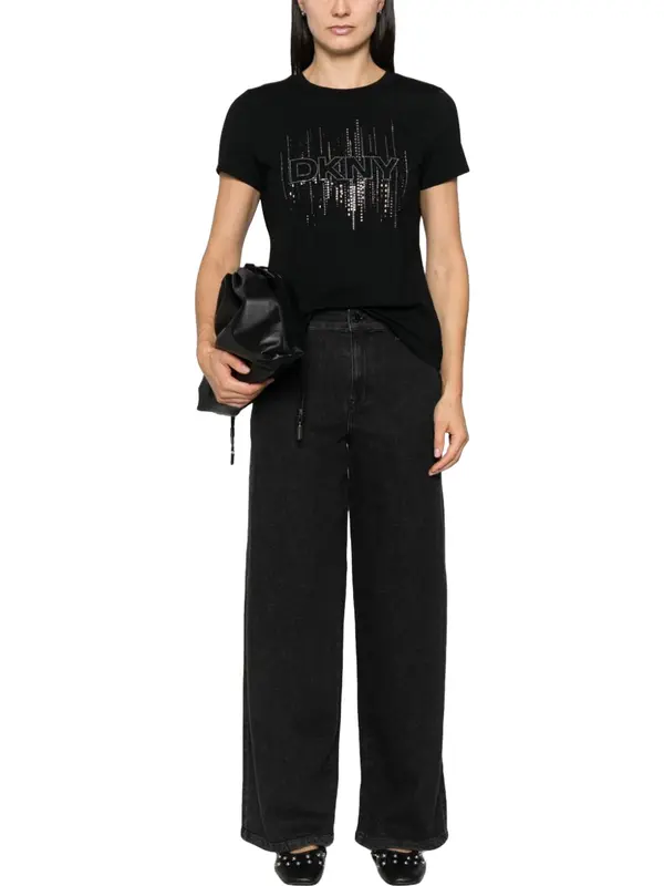 Dkny High-rise Wide-leg Jeans - Black