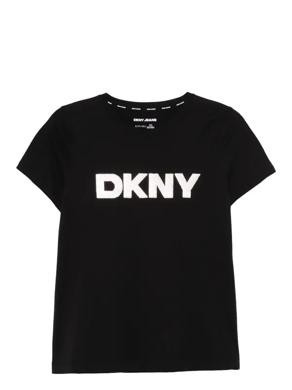 Dkny Sequin-logo T-shirt - Black