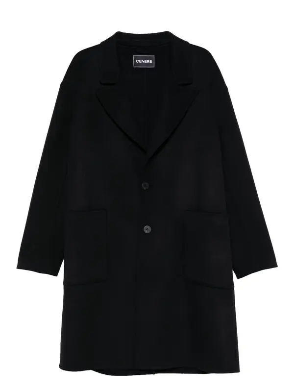 CENERE GB Single-breasted Mid-length Coat - Black
