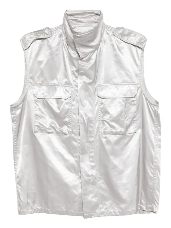 OLLY SHINDER Wet Look Gilet - Silver