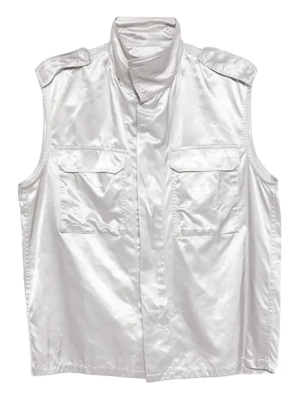 OLLY SHINDER Wet Look Gilet - Silver