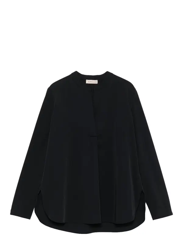 BLANCA VITA Band-collar Blouse - Black