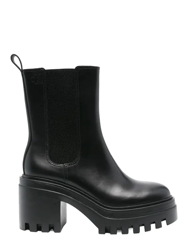 Calvin Klein 50mm Leather Chelsea Boots - Black