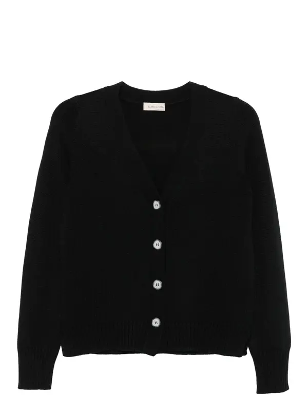 BLANCA VITA Virgin Wool Cardigan - Black