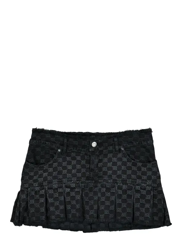 MISBHV Monogram Pleated Mini Skirt - Black