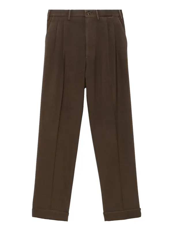 DELL'OGLIO Tapered Trousers - Brown