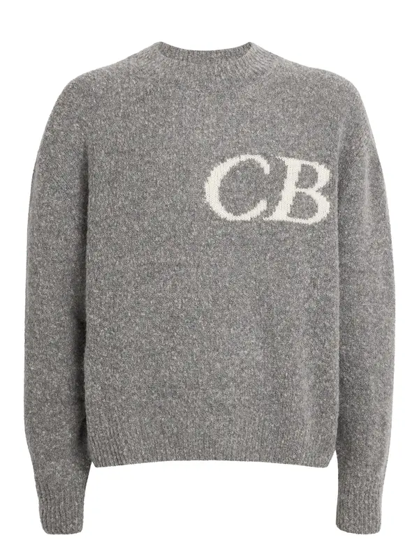 COLE BUXTON Wool-blend Logo Sweater - Grey
