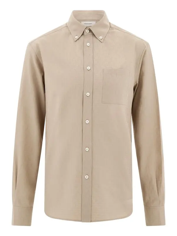 FERRAGAMO Monogram Shirt - Beige