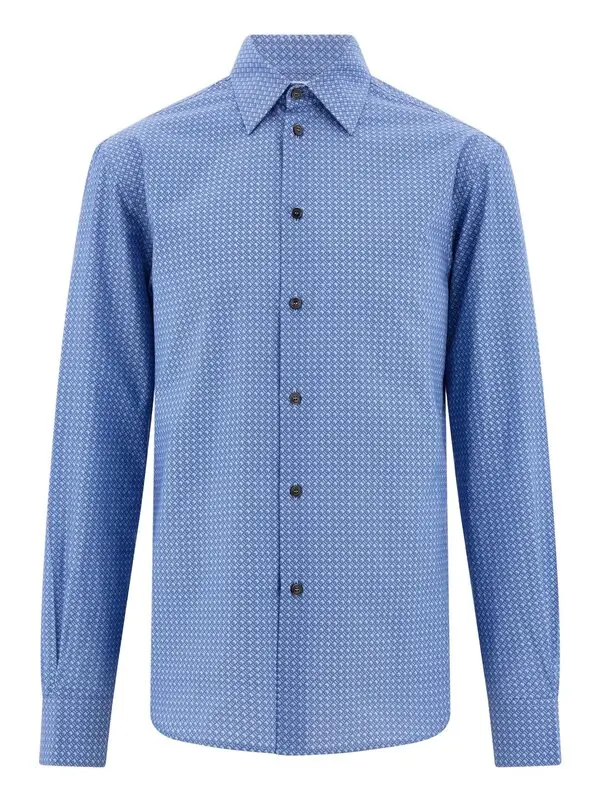 FERRAGAMO Monogram Shirt - Blue