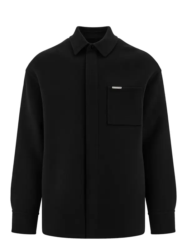 FERRAGAMO Cashmere-blend Overshirt - Black