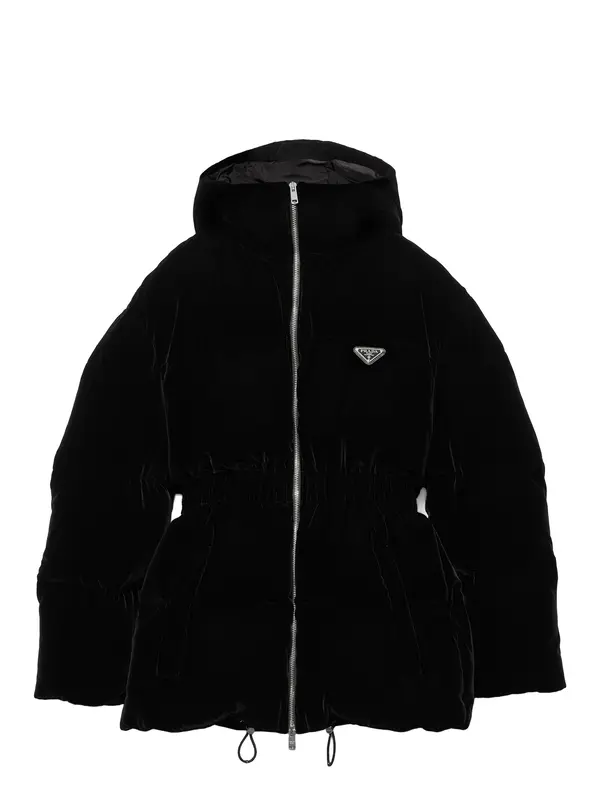 Prada Velvet Down Jacket - Black