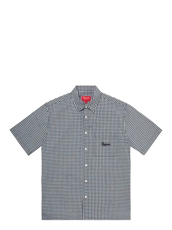 Supreme Gingham Short-sleeve Shirt - Black