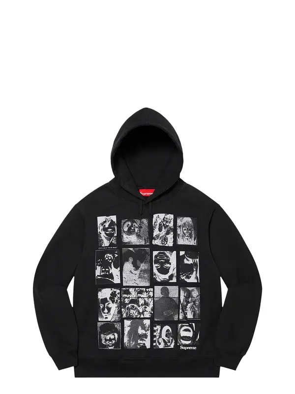 Supreme Collage Grid Hooded Sweatshirt - Black