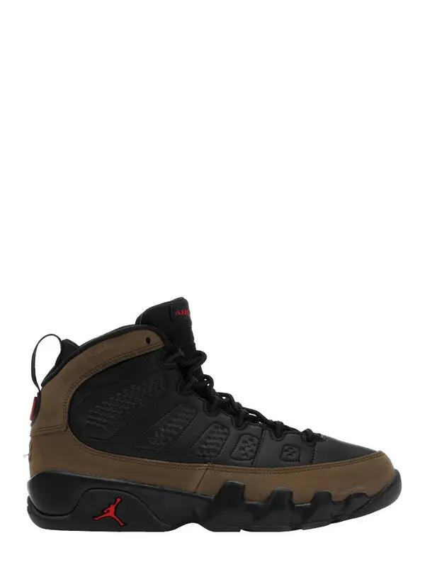 JORDAN 9 Retro Olive 2024 Grade School Sneakers - Black/true Red/light Olive
