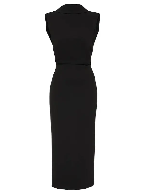 Roland Mouret High Neck Midi Dress - Black