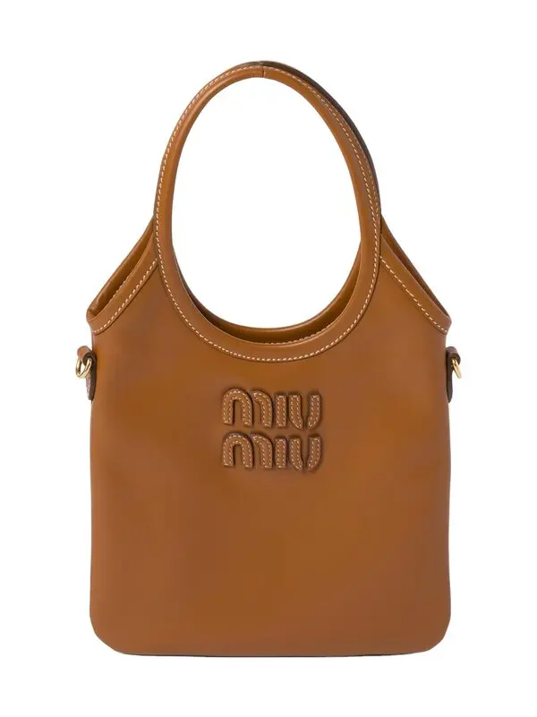 Miu Miu Ivy Leather Handbag - Cognac