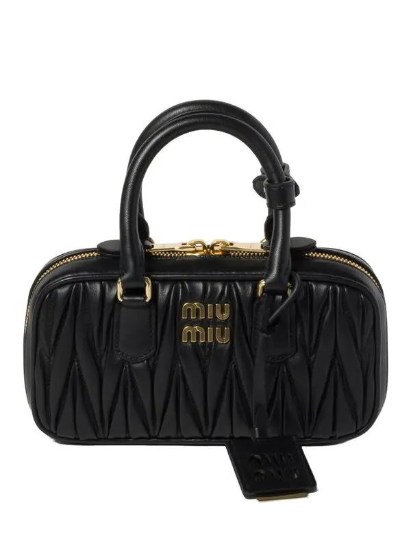 Miu Miu Arcadie Matelassé Nappa Leather Mini-bag - Black
