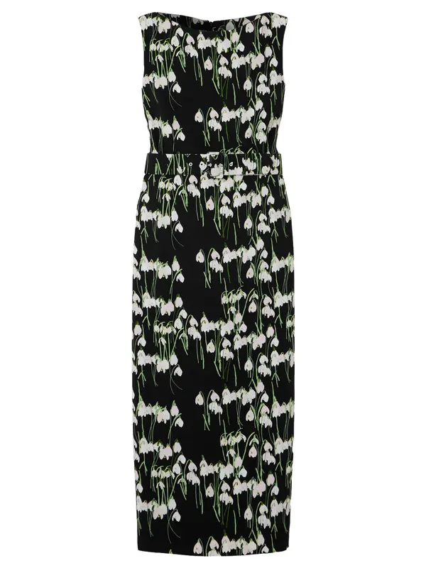 Bernadette Lucille Floral-print Crepe Midi Dress - Black