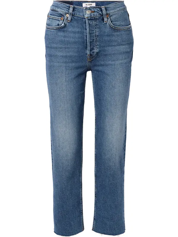 RE/DONE 70s High-rise Stove Pipe Jeans - Blue