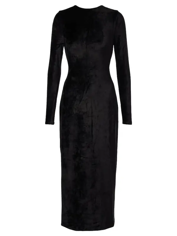 Polo Ralph Lauren Velvet Midi Dress - Black