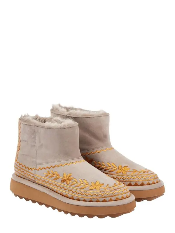 Clergerie Zarina Shearling-lined Snow Boots - Grey
