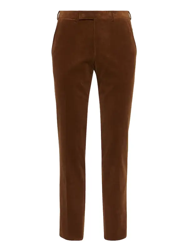 Zegna Cotton And Cashmere Corduroy Slim Pants - Brown