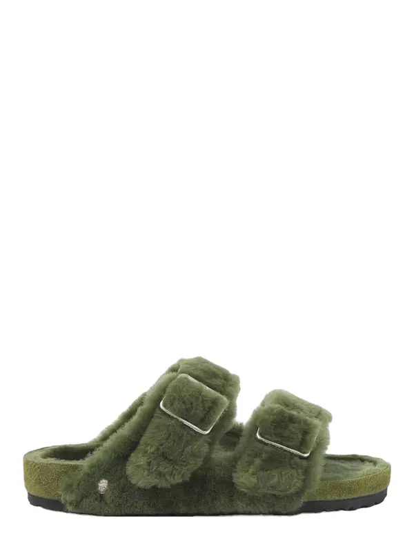 BIRKENSTOCK Arizona Shearling-lined Suede Sandals - Green