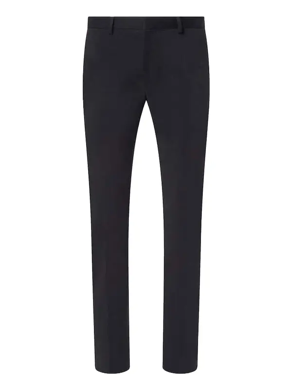 Zegna Winter Mid-rise Cotton Chinos - Black