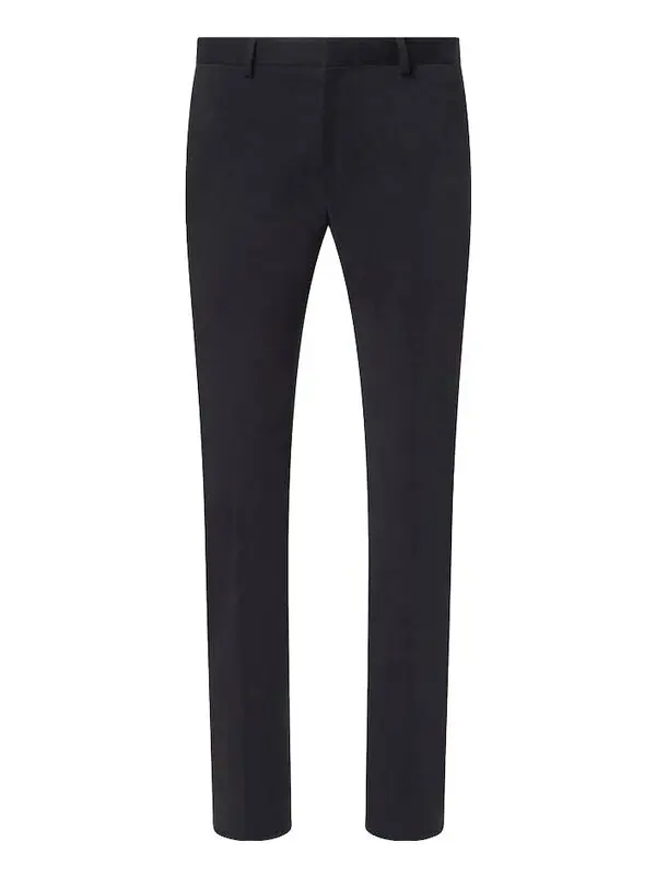 Zegna Winter Mid-rise Cotton Chinos - Black