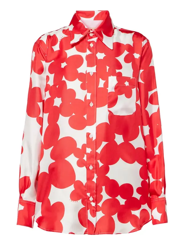 Marni Printed Silk Shirt - Red