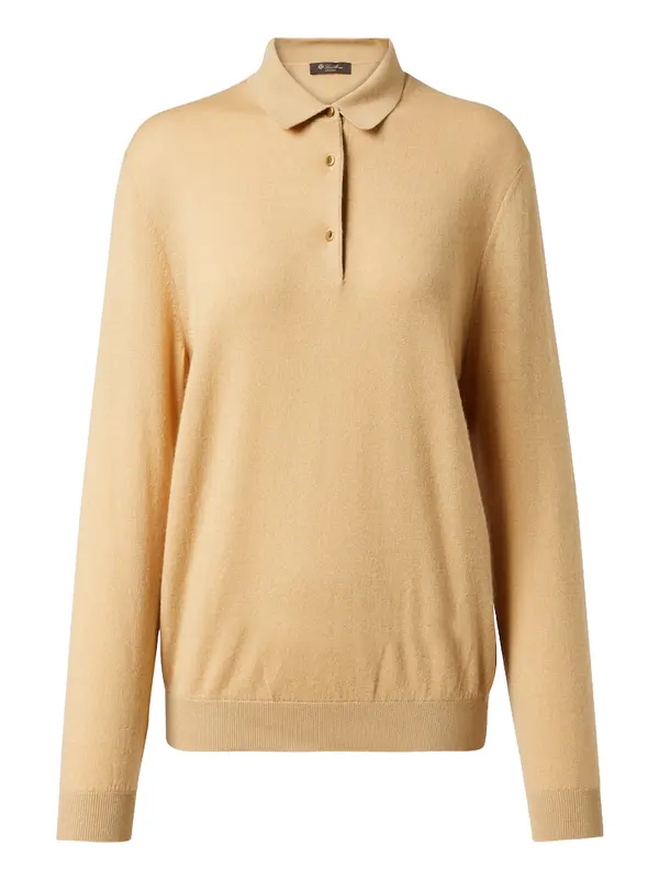 Loro Piana Luciole Cashmere-blend Polo Sweater - Beige