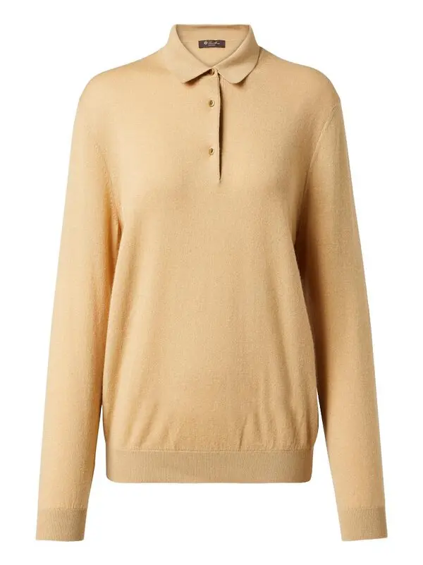 Loro Piana Cashmere-blend Polo Sweater - Beige