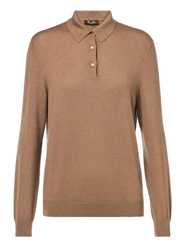 Loro Piana Cashmere-blend Polo Sweater - Brown