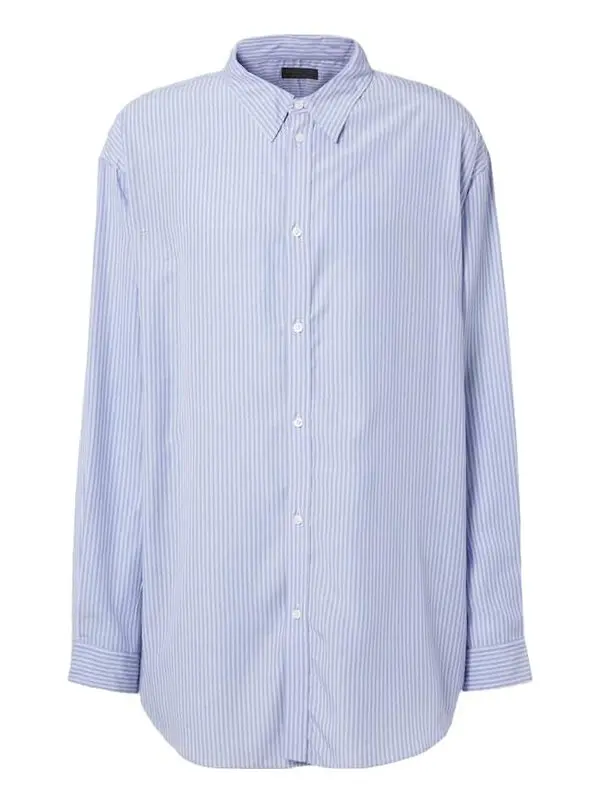 Balenciaga Flowing Pinstripe Oversized Shirt - Blue