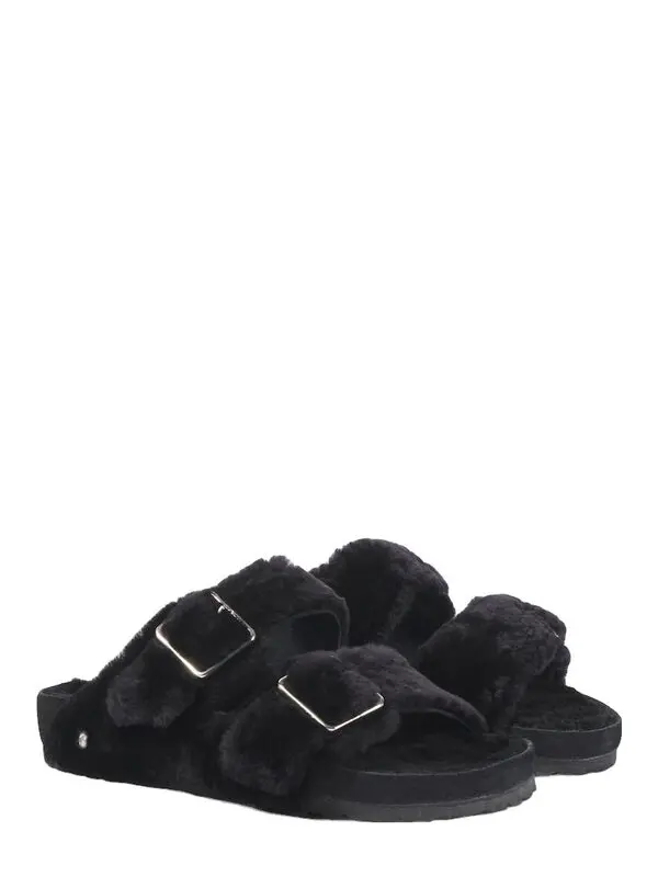 BIRKENSTOCK Arizona Shearling-lined Suede Sandals - Black